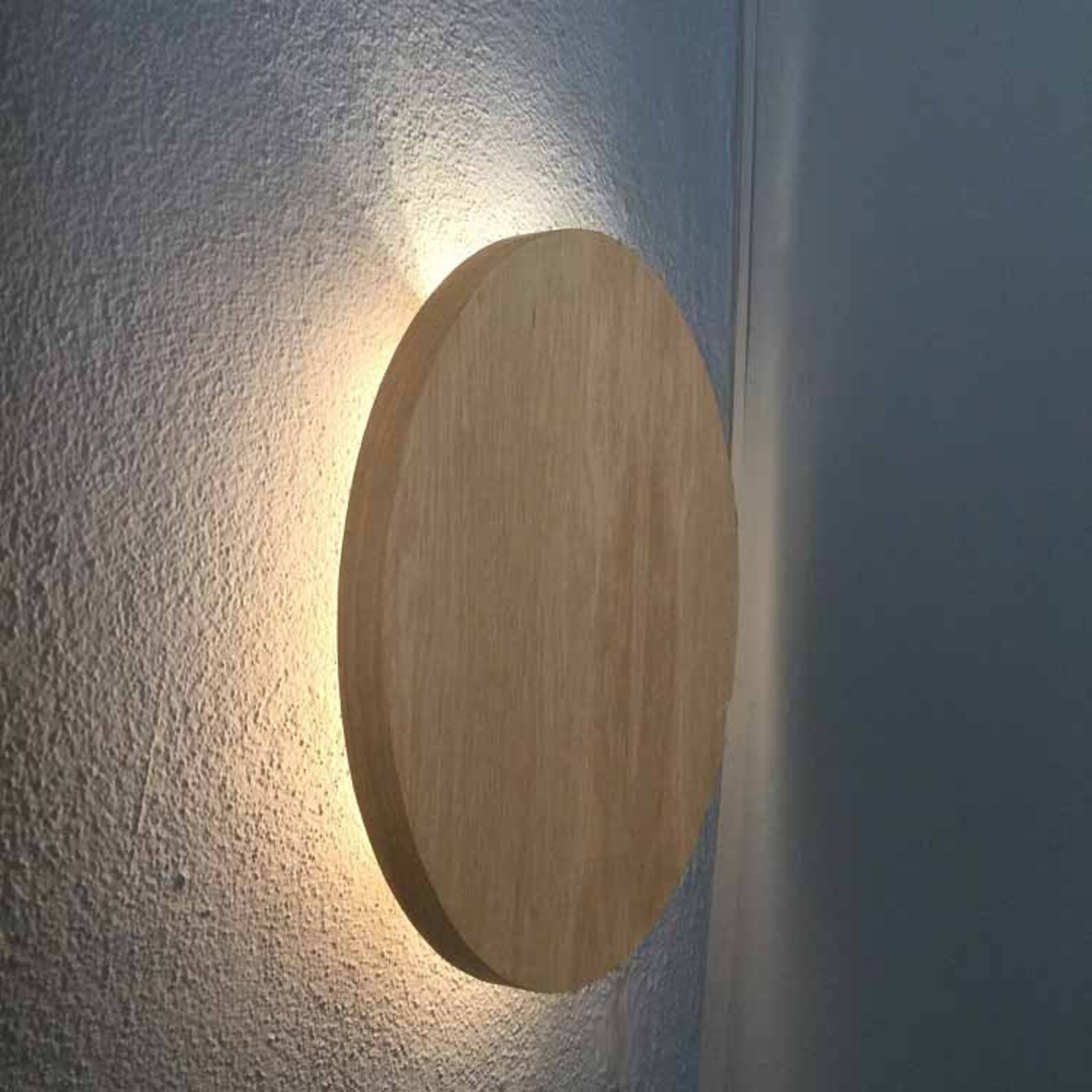 Minimalist Oak Round Wall Lamp – Modern Wooden Sconce - Etsy
