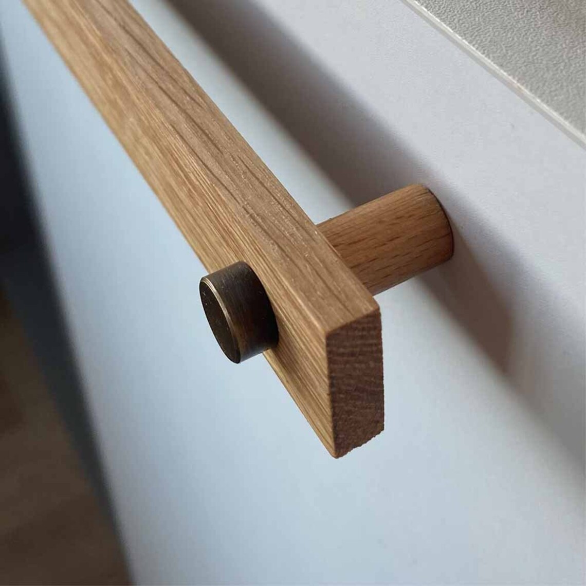 Modern Cabinet Handle Wood Drawer Pull Minimal Wood Handle - Etsy