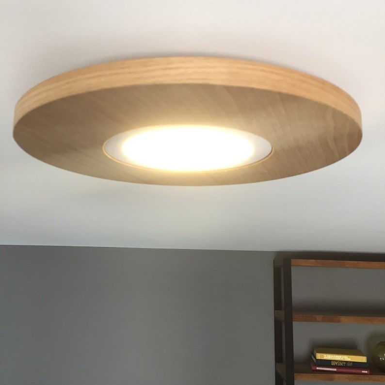 33cm Round LED Oak Cover Ceiling Light Ceiling Light Fixture - Etsy