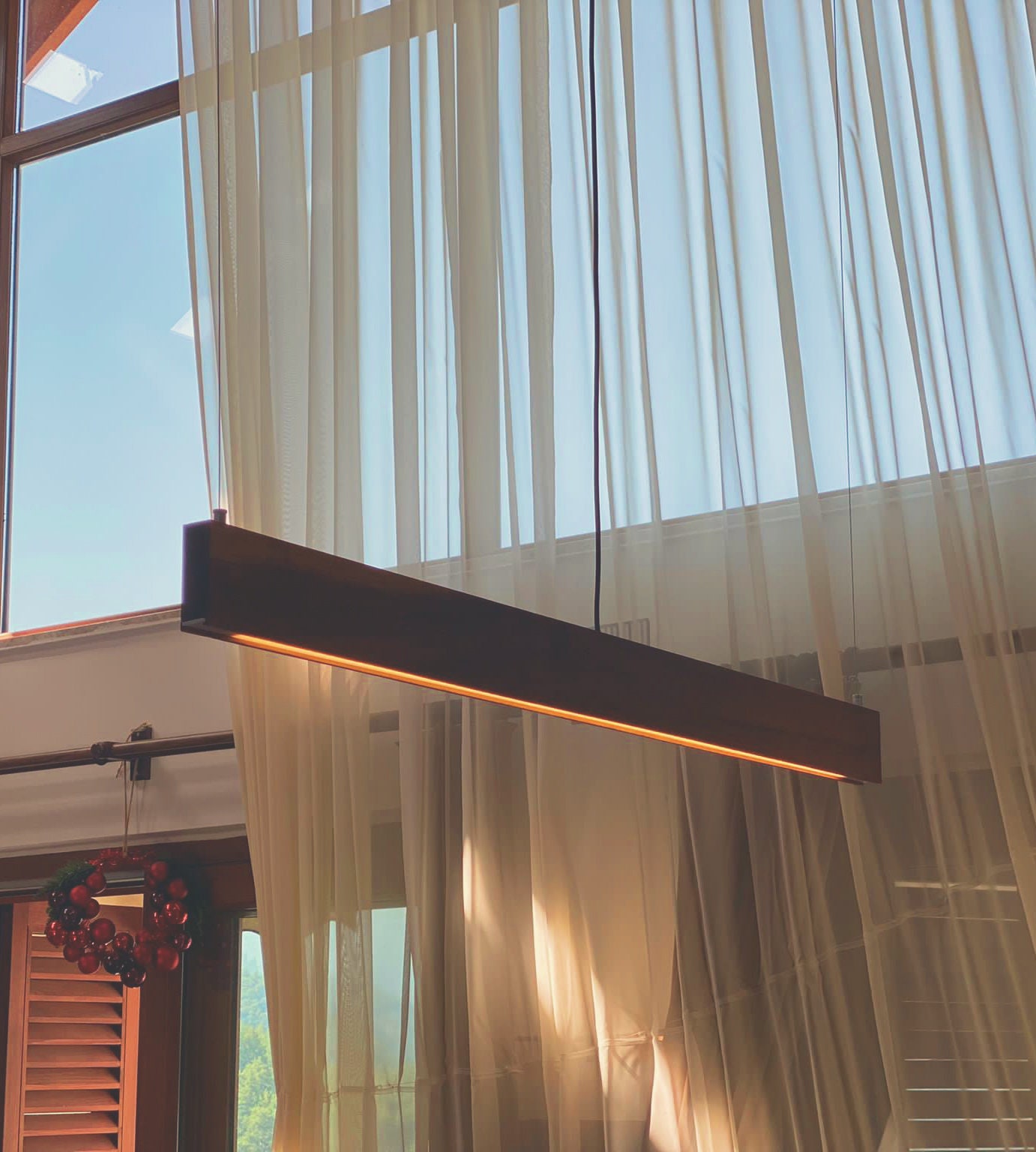 Hanging Solid Wood Panel Led Pendant Wood Lamp Office Lamp - Etsy