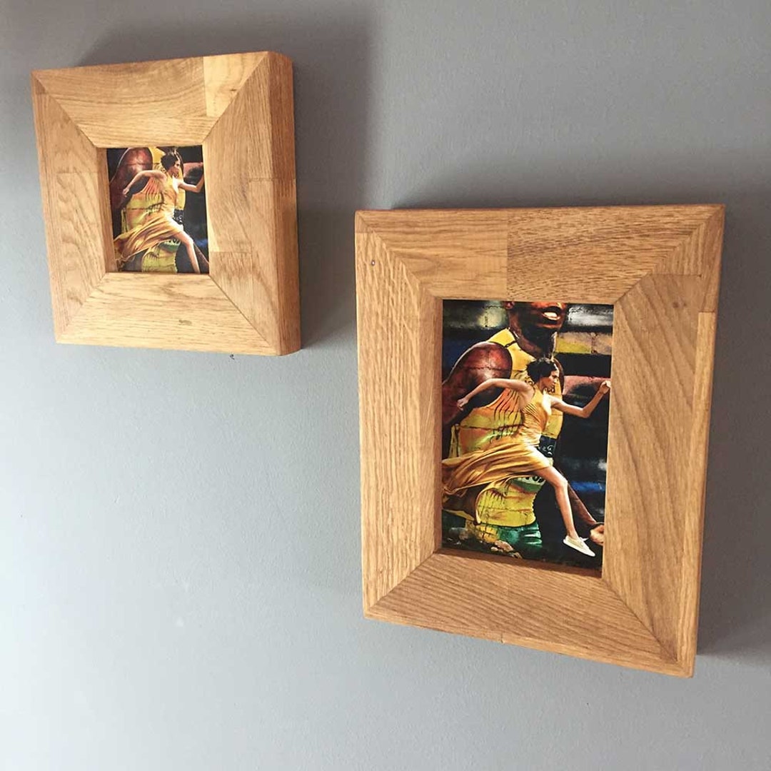 2 Rustic Picture Frame Solid Oak Picture Frame Modern Simple Frame ...