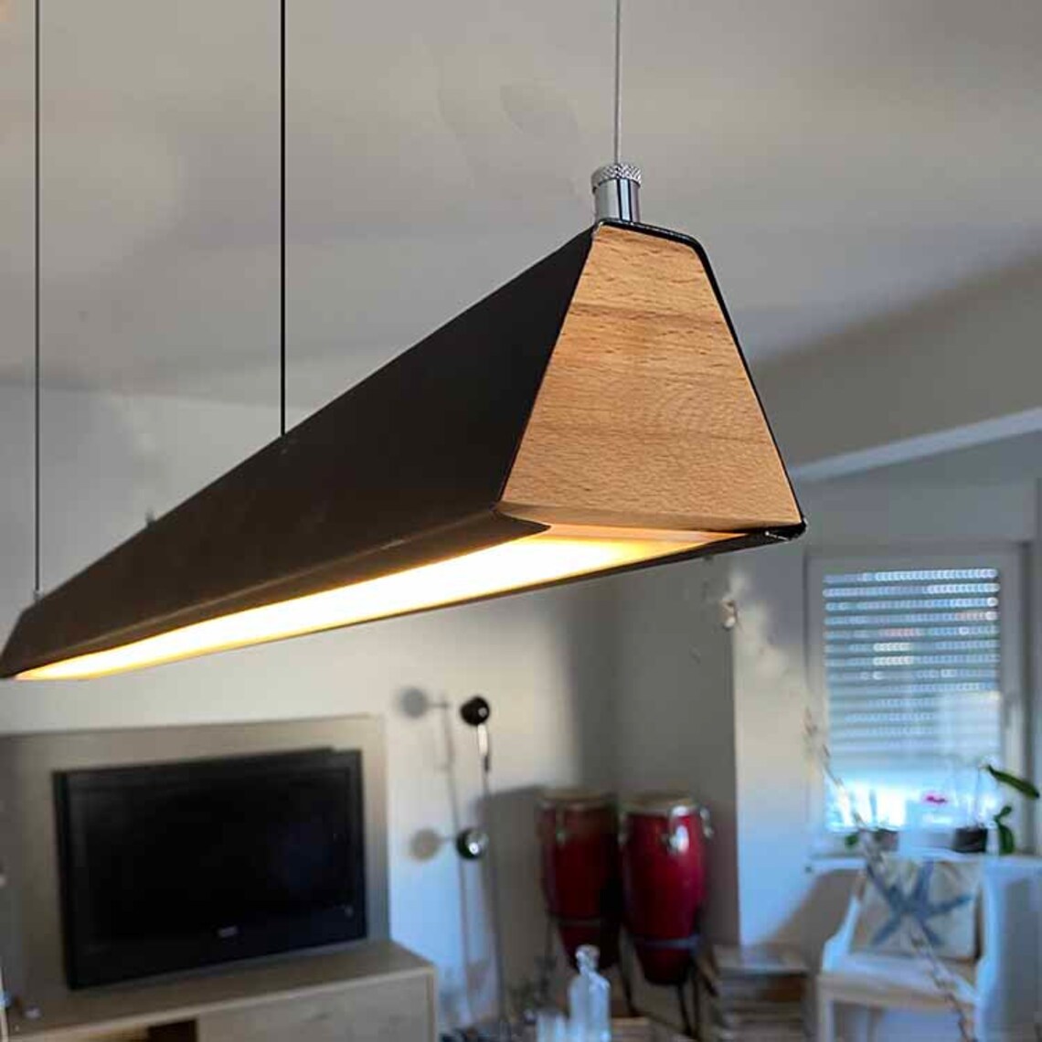 Modern Hanging Ceiling Lighting Linear LED Pendant Minimal - Etsy