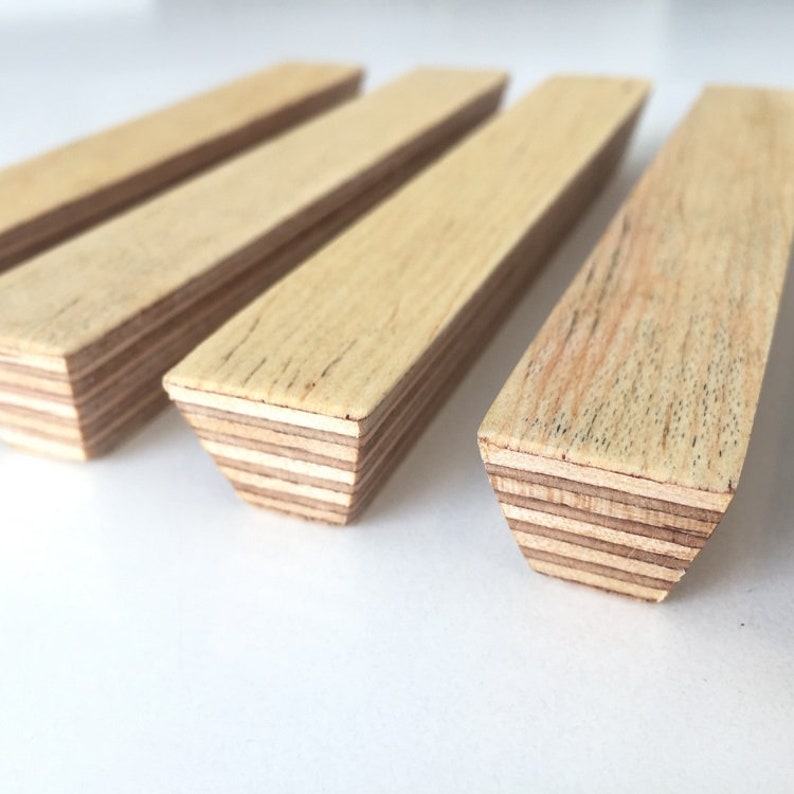 Modern Birch Ply Cabinet Handles | Handmade Wood Furniture Hardware - Etsy