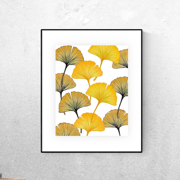 Ginkgo Leaves Print - Etsy