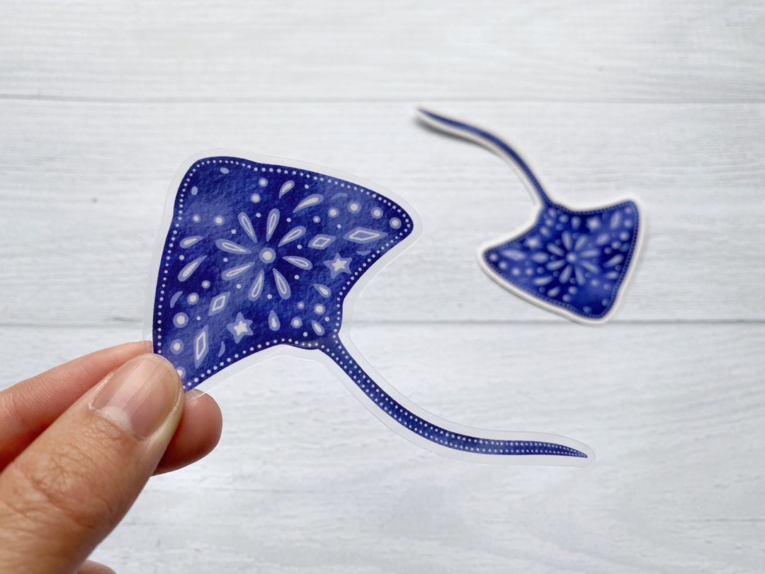 Manta Ray Clear Vinyl Sticker | Transparent Waterproof Sticker Decal ...