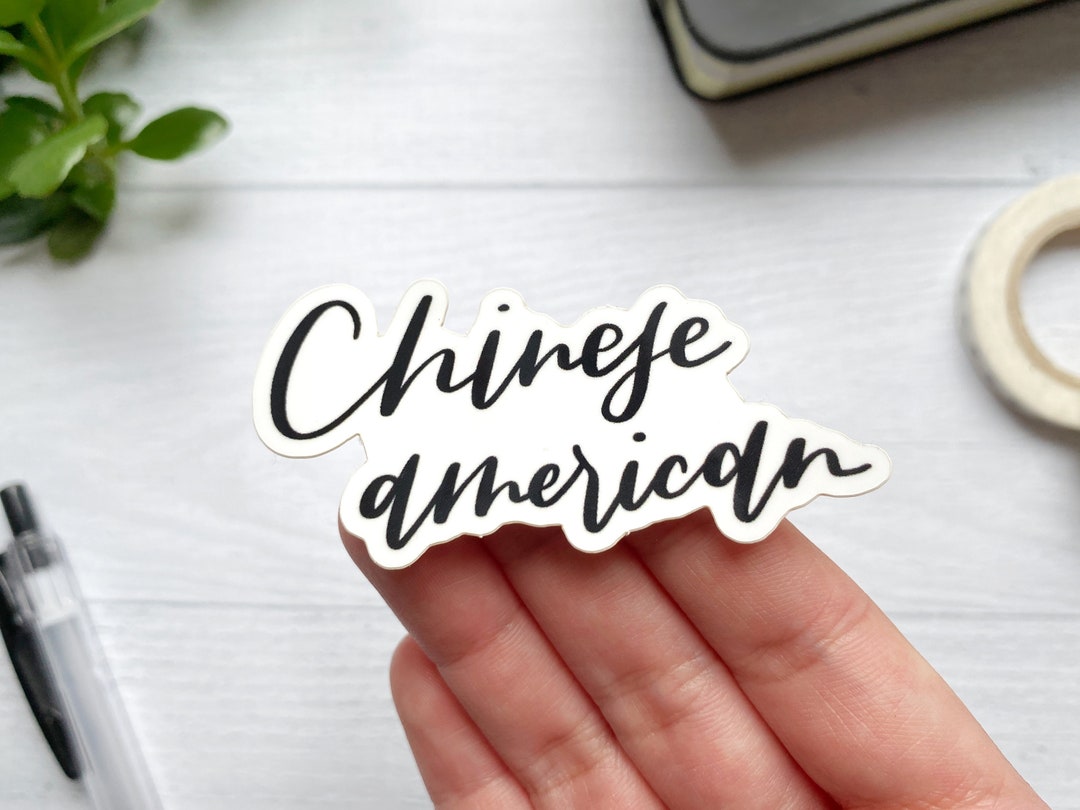Chinese American Vinyl Sticker | Hand Lettered Calligraphy | Sticker ...
