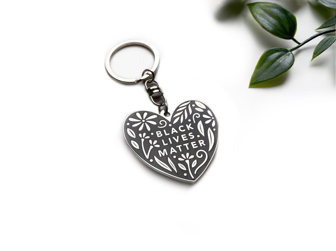 Black Lives Matter Metal Keychain | Anti-racism Ally | Portion of Profits Donated | Accessory ...