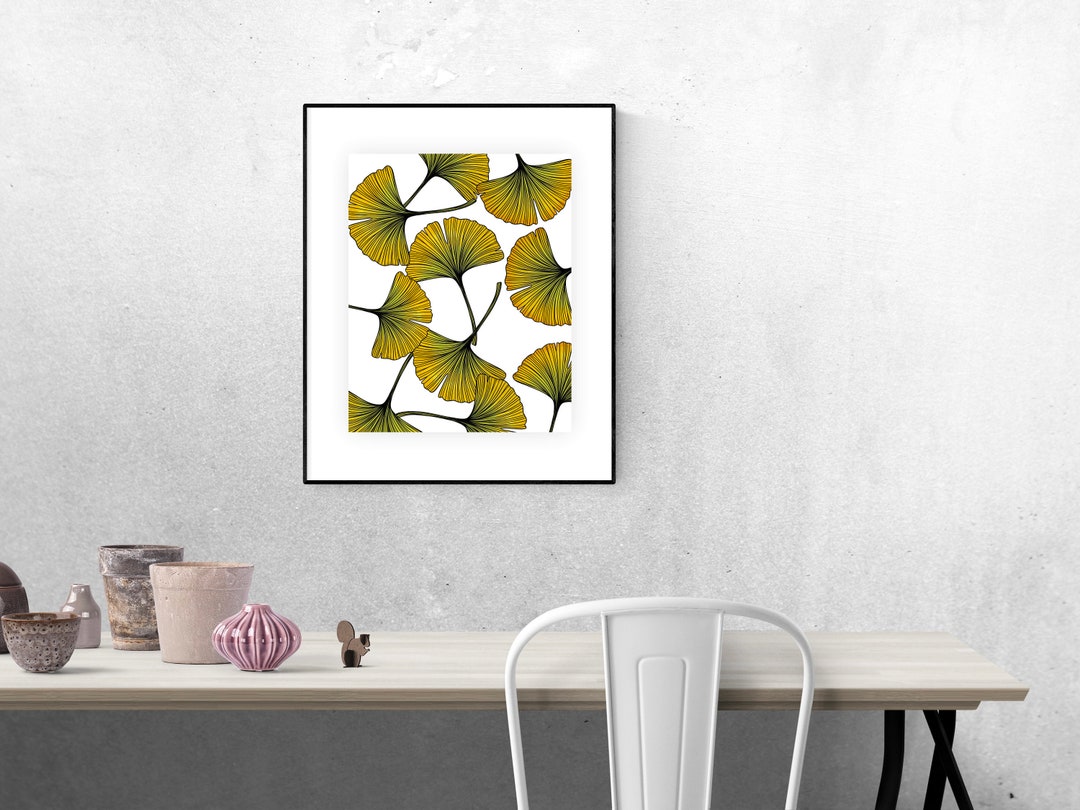 Ginkgo Leaves 1 Art Print | Printed on High Quality Smooth Matte Paper ...