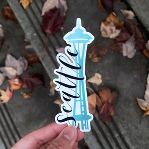 Seattle Space Needle Vinyl Sticker | Sticker Decal for Laptop, Water ...