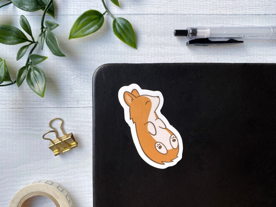 Rolling Corgi Vinyl Sticker | Decal for Laptop, Water Bottle, Phone ...