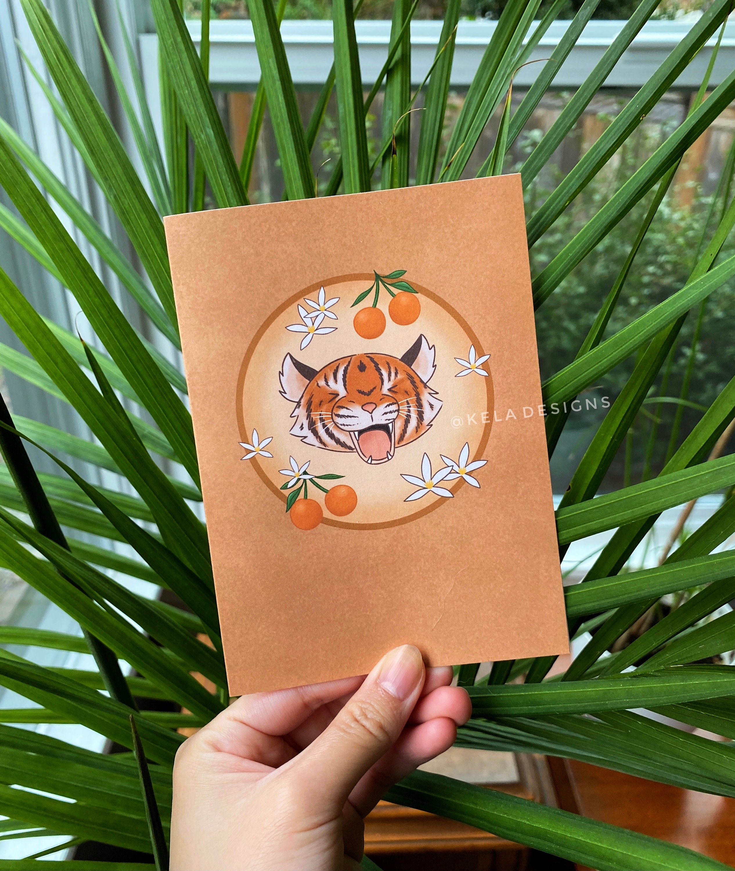 Year of the Tiger Greeting Card | Lunar New Year 2022 | Folded Blank ...