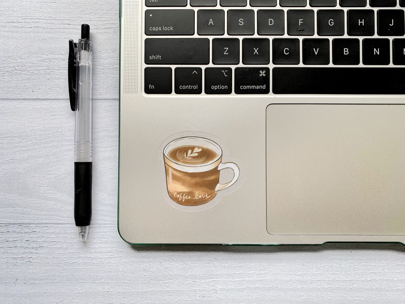 Coffee Love Clear Vinyl Sticker Sticker for Laptop Water | Etsy