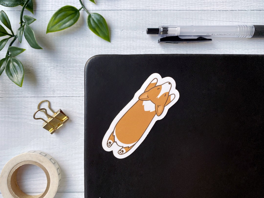 Sploot Corgi Vinyl Sticker | Decal for Laptop, Water Bottle, Phone Case ...