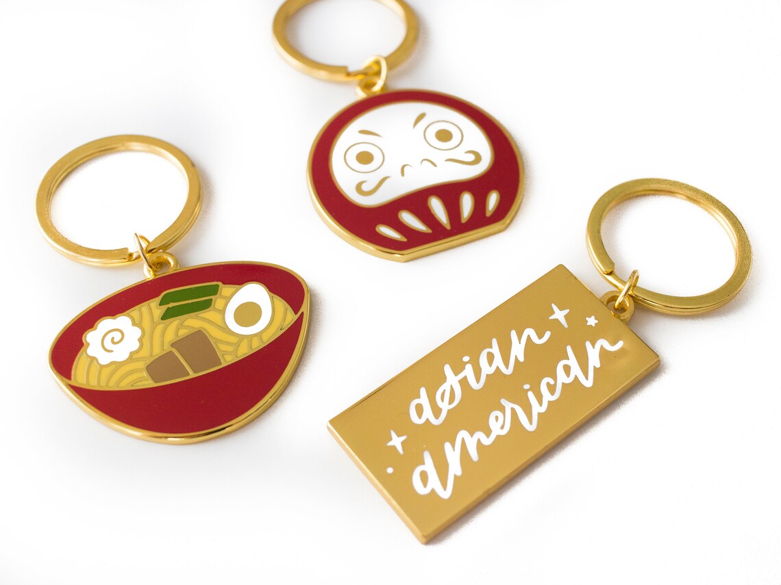 Ramen Bowl Metal Keychain | Metal Hard Enamel Keychain | Accessory for ...
