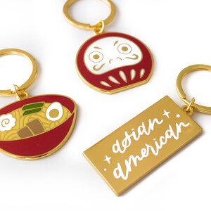 Ramen Bowl Metal Keychain | Metal Hard Enamel Keychain | Accessory for ...