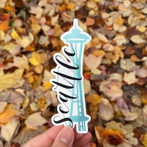 Seattle Space Needle Vinyl Sticker | Sticker Decal for Laptop, Water ...