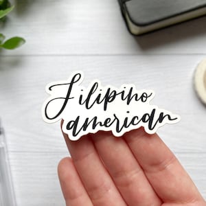 Filipino American Vinyl Sticker | Hand Lettered Calligraphy | Sticker ...