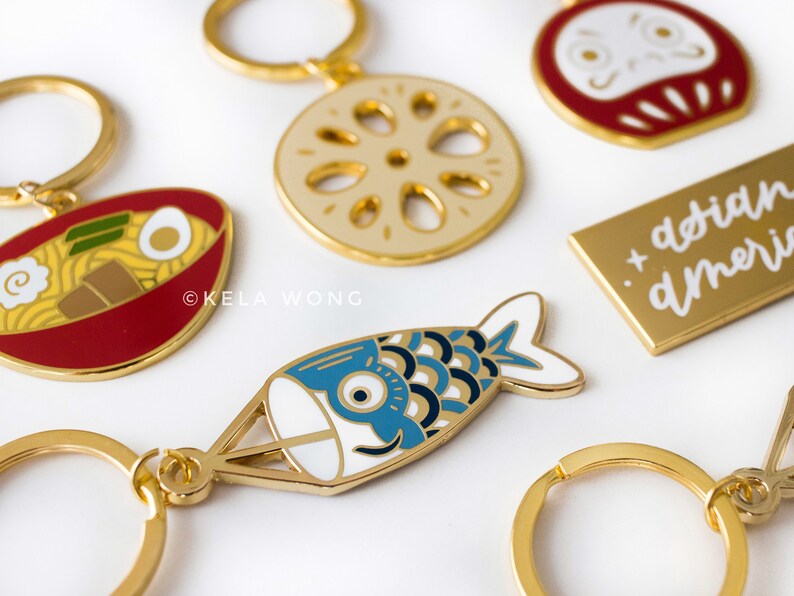 Ramen Bowl Metal Keychain | Metal Hard Enamel Keychain | Accessory for ...