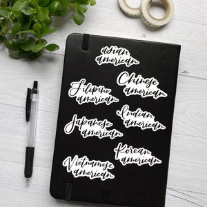 Filipino American Vinyl Sticker | Hand Lettered Calligraphy | Sticker ...