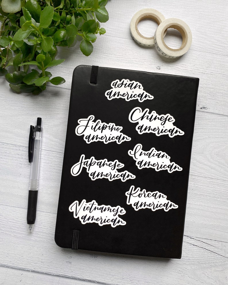 Filipino American Vinyl Sticker | Hand Lettered Calligraphy | Sticker ...