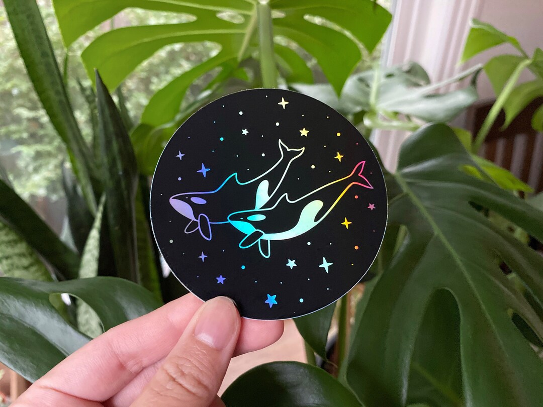 Holographic Orca Whale Sticker | Sticker for Journal, Laptop, Water ...