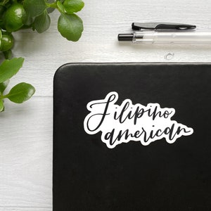 Filipino American Vinyl Sticker | Hand Lettered Calligraphy | Sticker ...