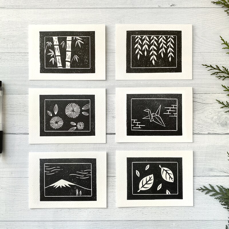 Block Print Cards - Etsy