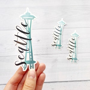 Seattle Space Needle Vinyl Sticker | Sticker Decal for Laptop, Water ...