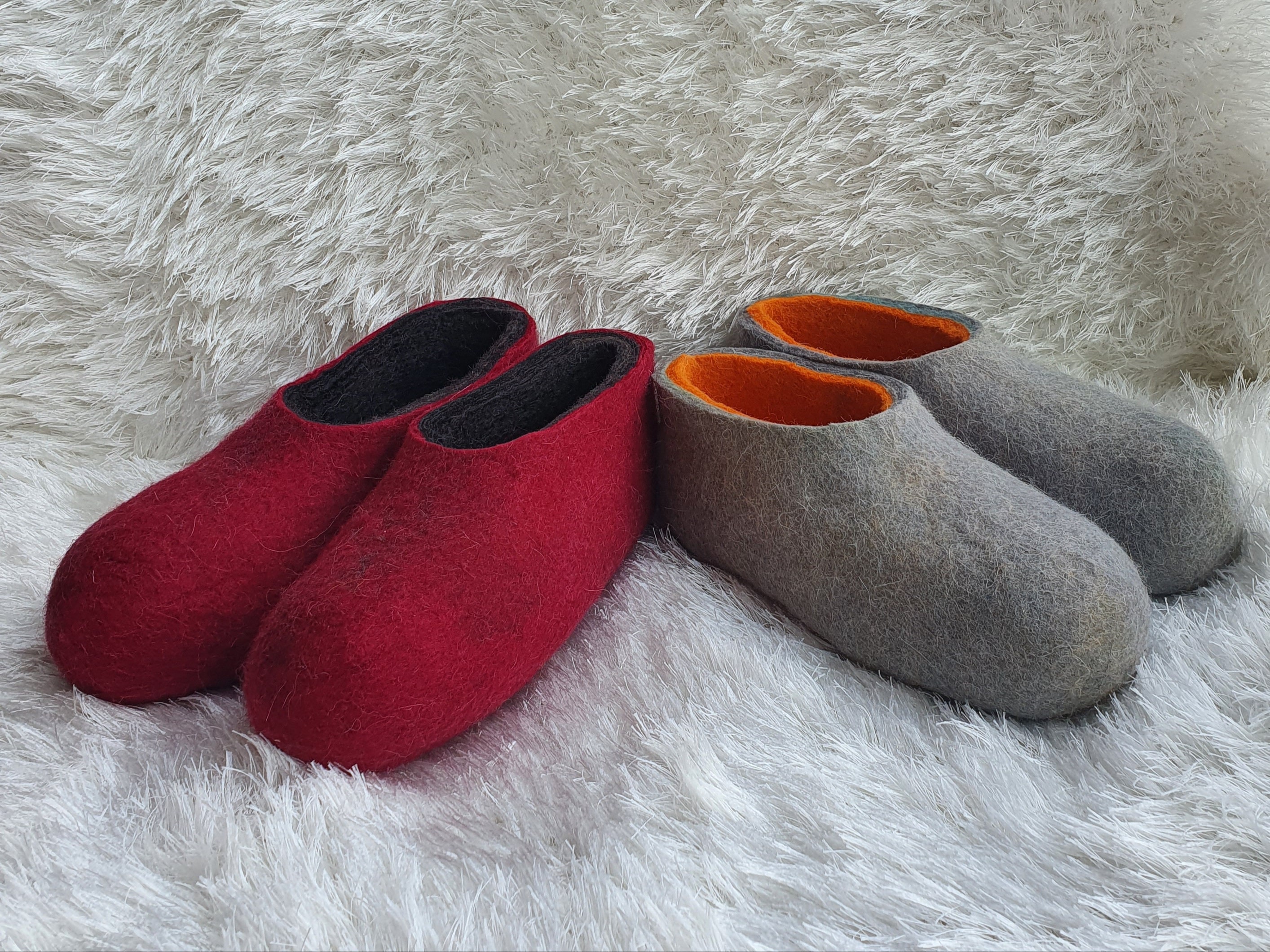 Ecofriendly Natural Felted Slippers With Heartshouse Shoes - Etsy