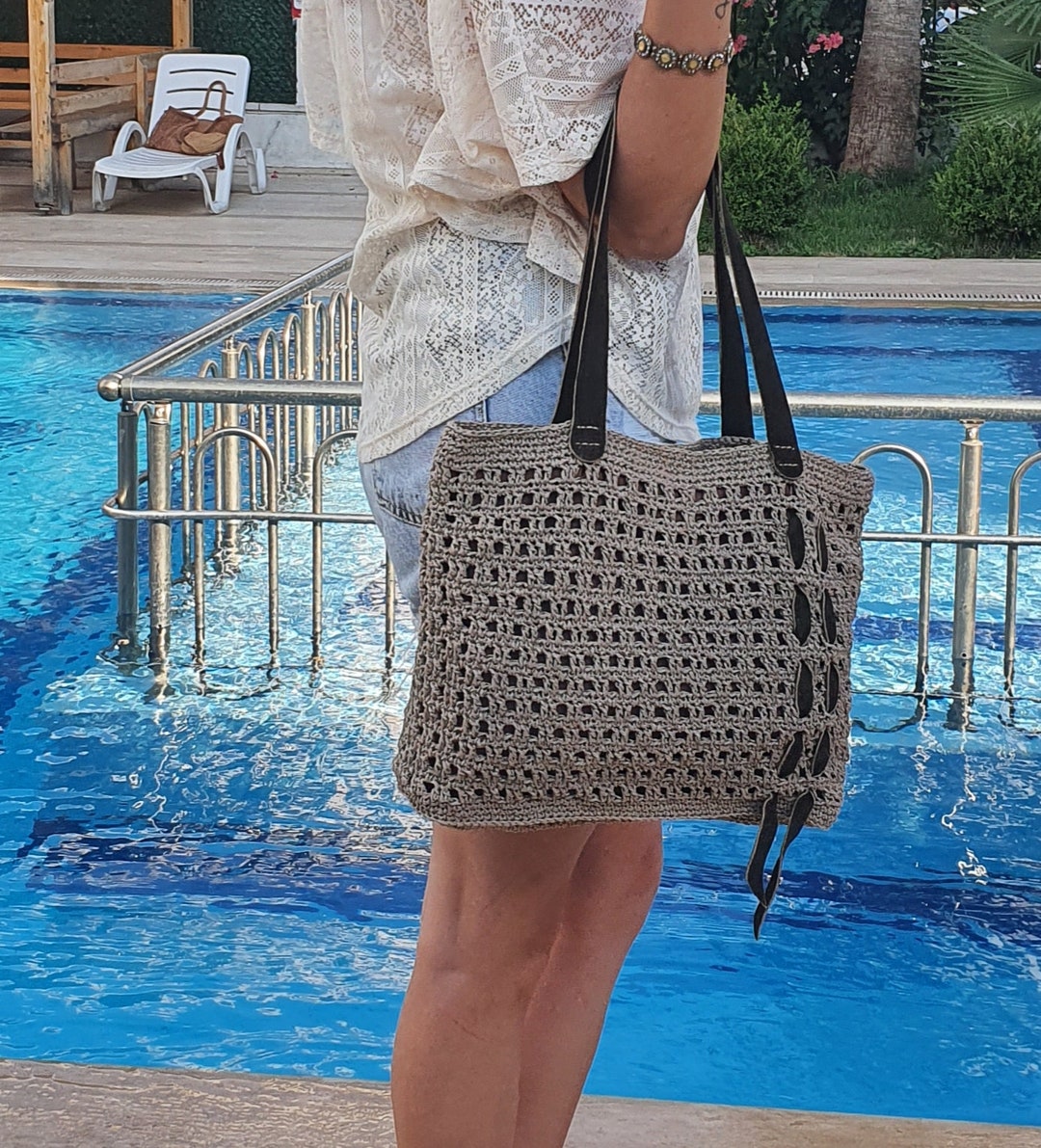 Crochet Raffia Strand Bag,raffia Tote - Etsy