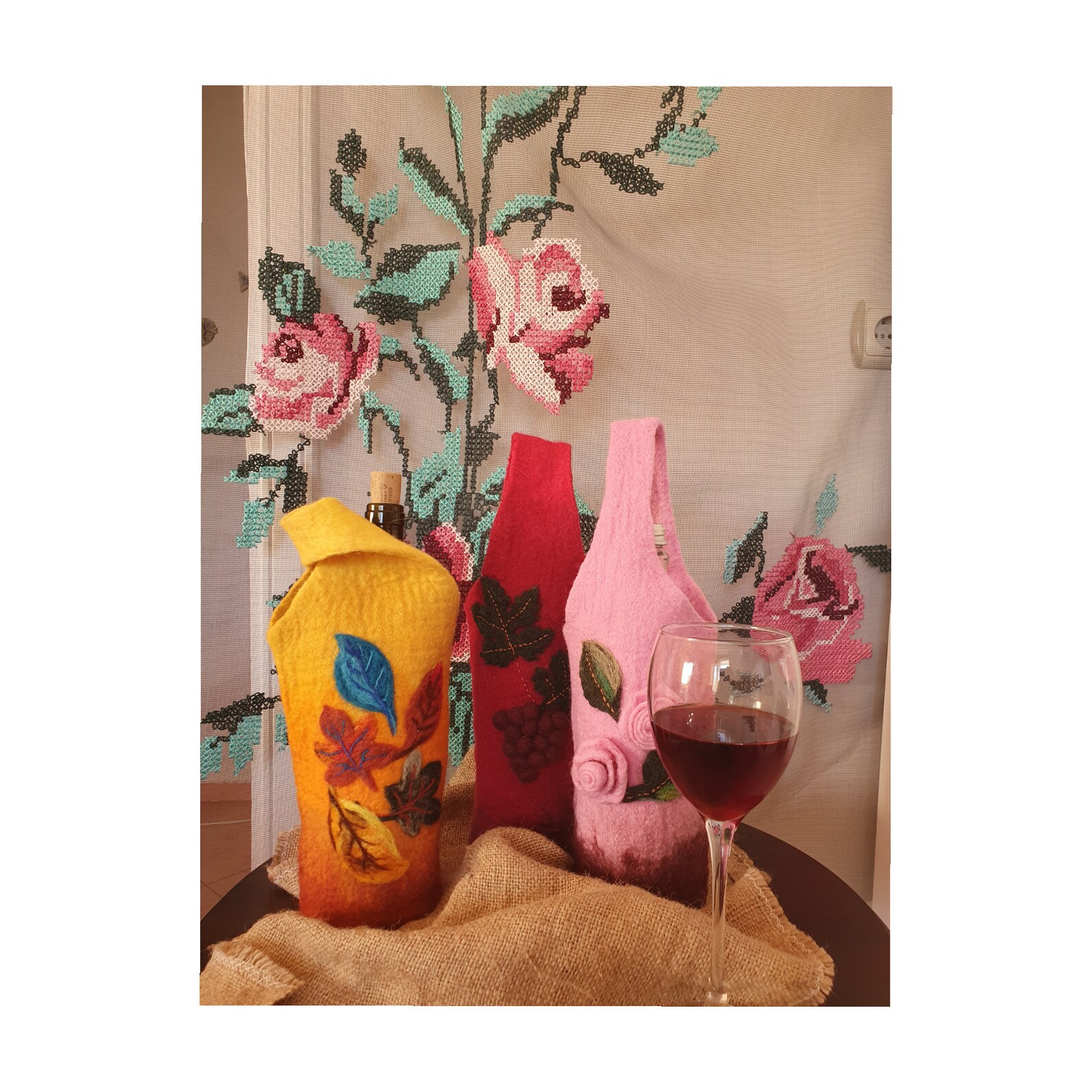 Felted Wine Coverwine Cover Thermosbottle Coverchristmas - Etsy