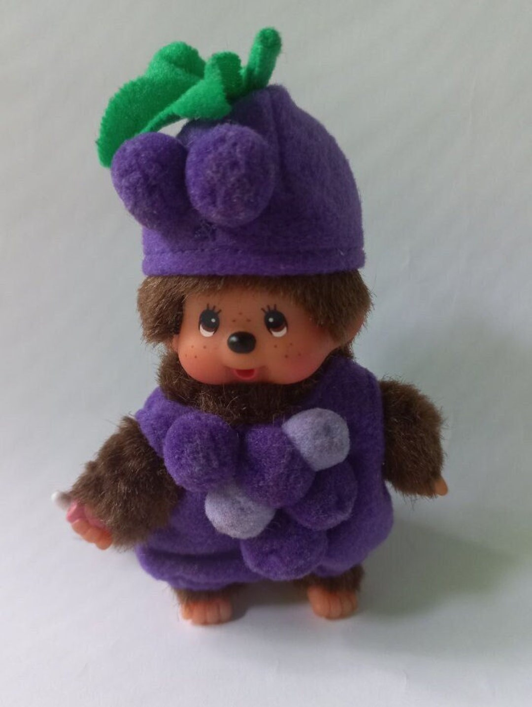 Vintage Mini Monchichi Toy Dressed as a Bunch of Grapes.small - Etsy