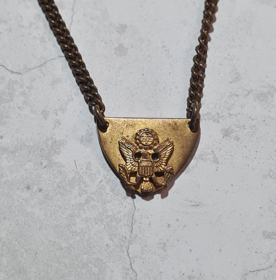 US Army Tie Clip Vintage Original WW1 WW2 Brass Eagle Emblem Shield ...