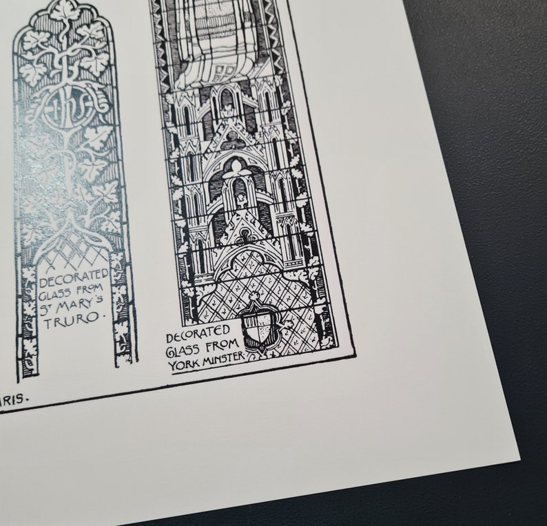 Stained Glass Window Printable A3 Poster Cathedral Antique Print Image ...