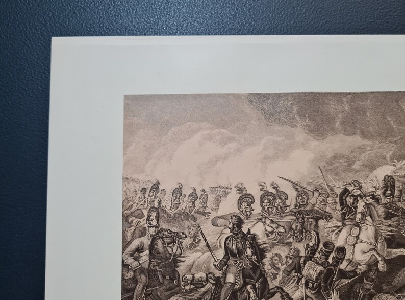 The Battle of Waterloo Antique Engraving, Decisive Charge of the Guards ...