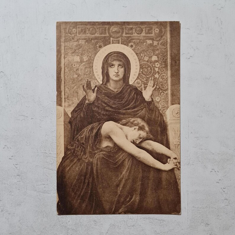 Antique Bouguereau Postcard 1910s Original ~ the Consoling Virgin ...