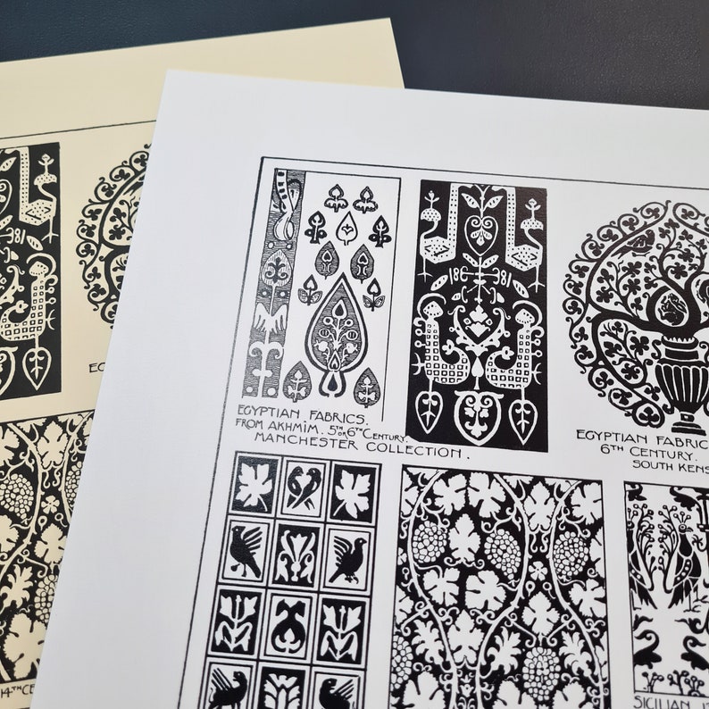 TEXTILE Design Printable A3 Poster Textiles Fabrics Antique Print Image ...