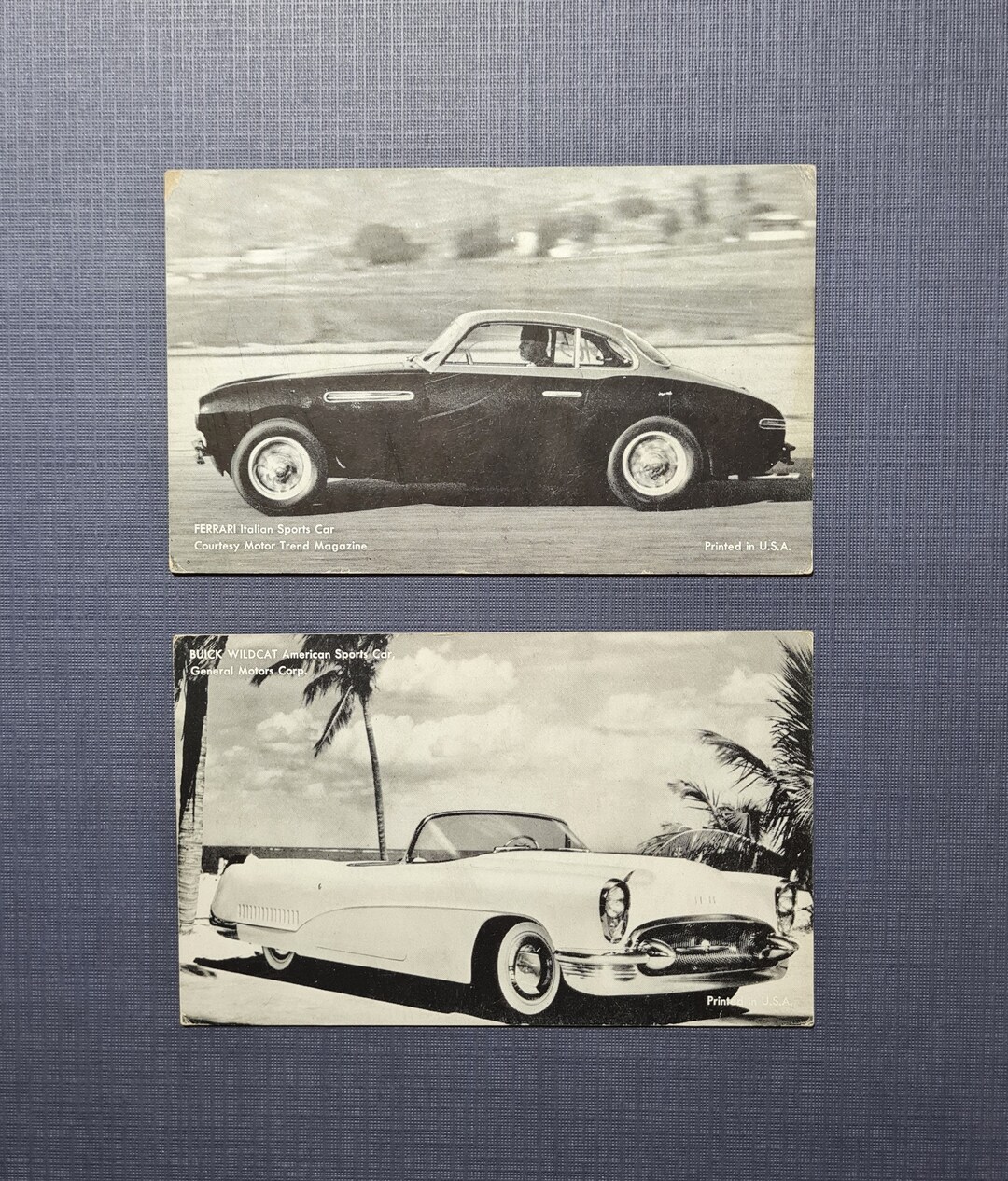 Ferrari or Buick Vintage Arcade Card 1950s 1960s Original X 1 Wildcat ...