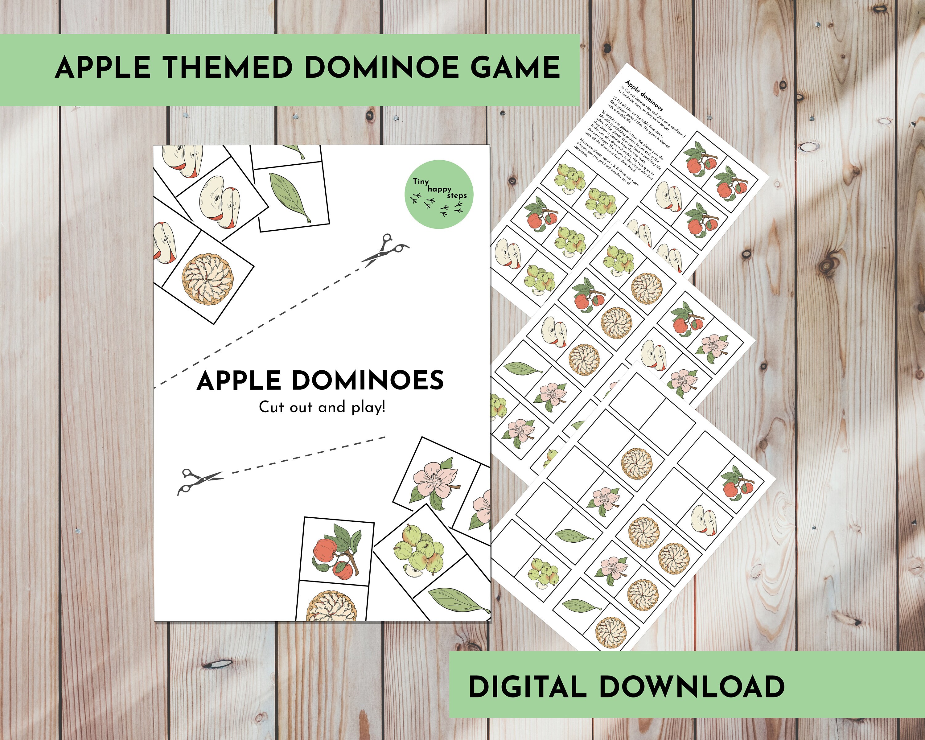 Jeu de société APPLE DOMINOS à imprimer - Etsy France