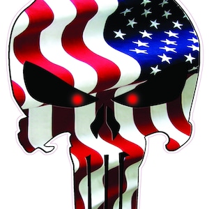 Skull American Flag Decal Sticker - Etsy