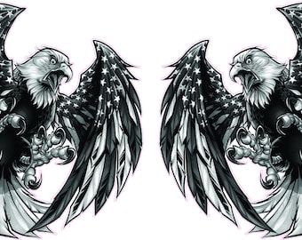 Thin Blue Line Law Enforcement American Flag Eagle Decal | Etsy