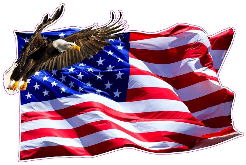 American Flag Soaring Eagle V2 Decal Sticker Etsy