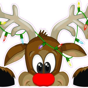 Rudolph Peeking Through the Window Wall and Window Decor Decal - Etsy