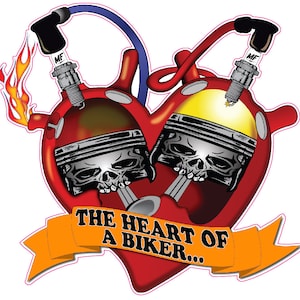 The Heart of a Biker Decal Sticker - Etsy