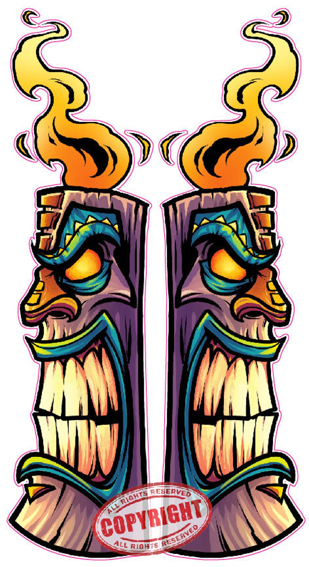 Tiki God Totem Pairs Decals - Etsy
