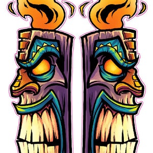 Tiki God Totem Pairs Decals - Etsy