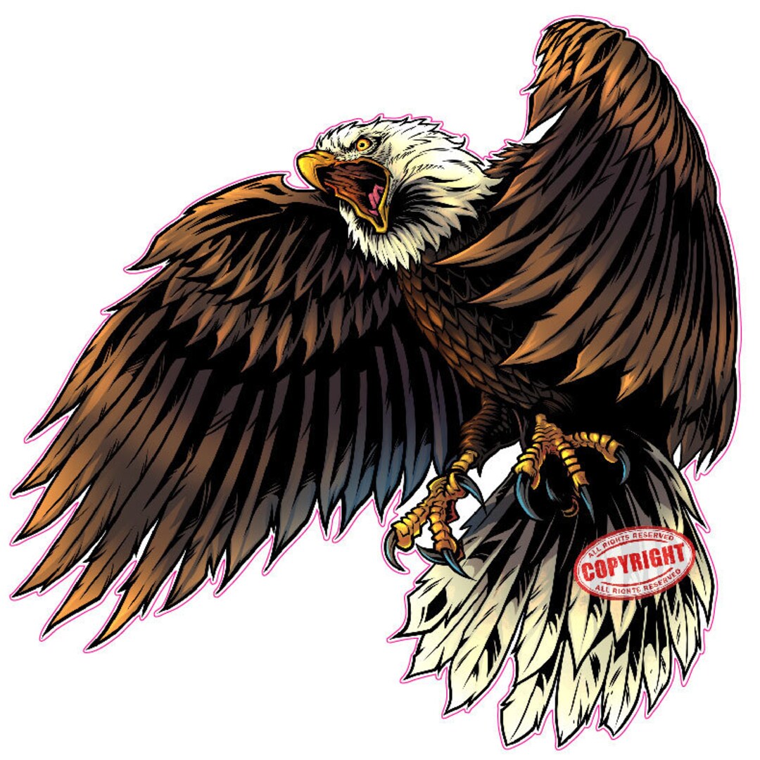 Screaming Bald Eagle Decal - Etsy
