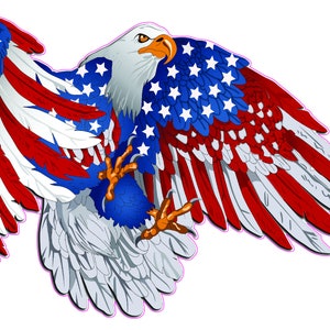 Patriot American Flag Eagle Decal - Etsy