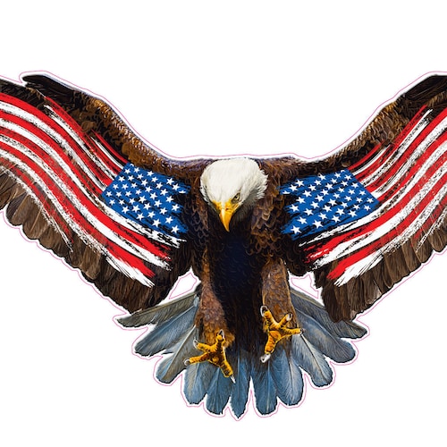 Crying Eagle American Flag Decal Sticker - Etsy