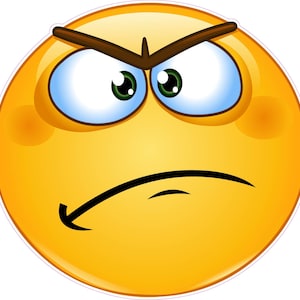 Not Happy Smiley Face Decal Sticker - Etsy